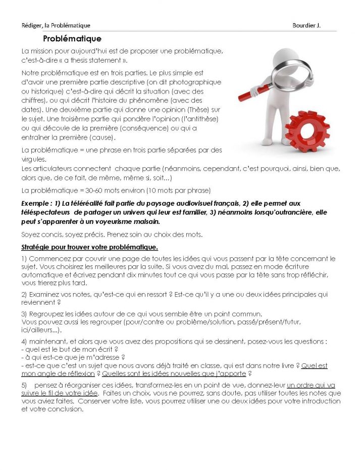 Comment rediger une problematique